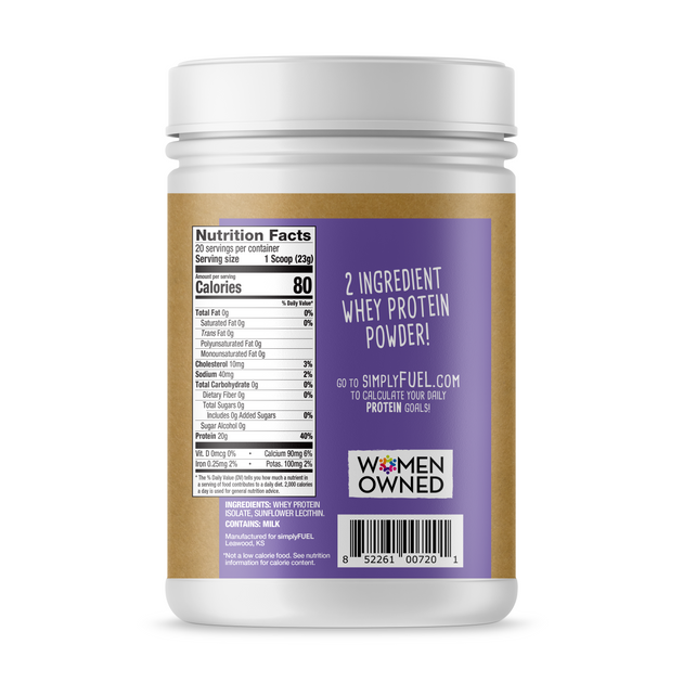 2 Ingredient Grass Fed Whey Protein Isolate- Unflavored + Unsweetened ...
